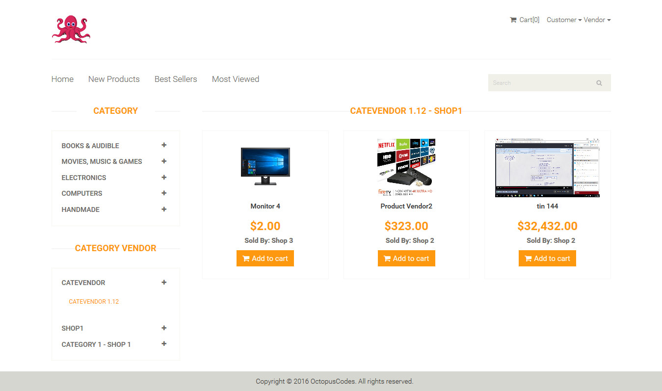 Octopuscodes Ecommerce Multi Vendor Shopping Cart By Octopuscodes